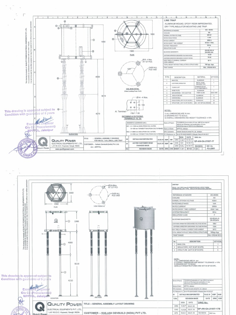 400kV MPPTCL Approved Drawings | PDF