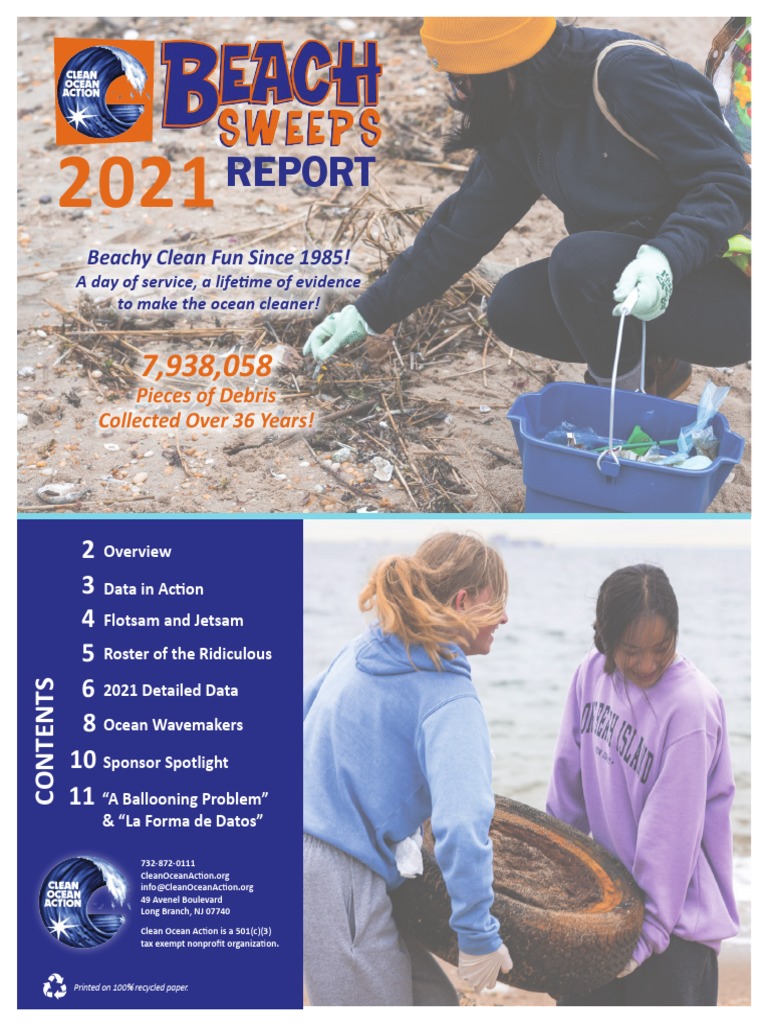 2021 Beach Sweeps Report Final | PDF | Recycling | Balloon