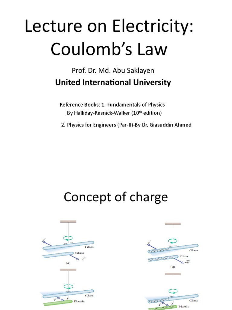 Coulomb's Law & Electrostatics Lecture | PDF | Electric Charge | Electron