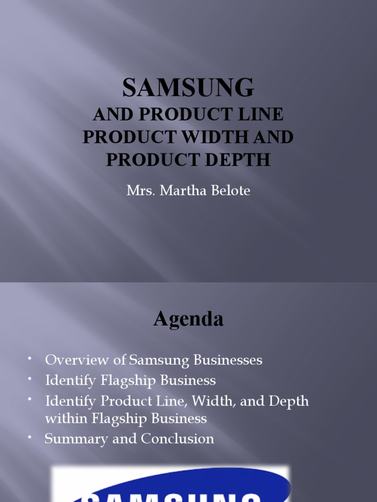 Samsung: and Product Line Product Width and Product Depth | PDF ...