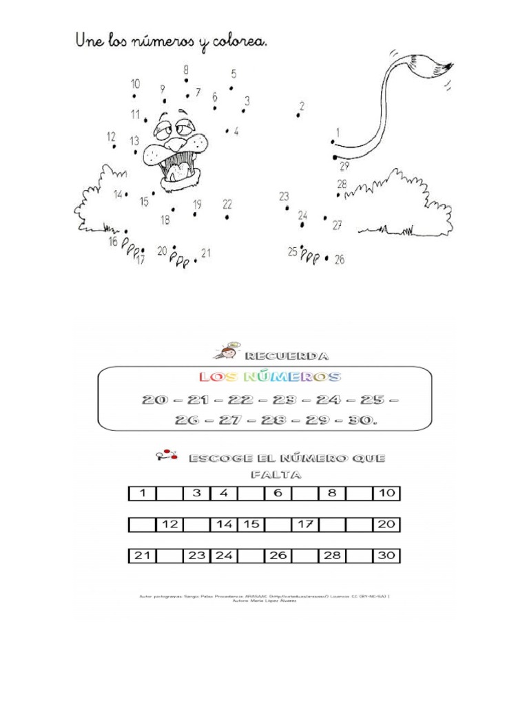 Actividades de Matematicas Numeros Hasta El 30 | PDF