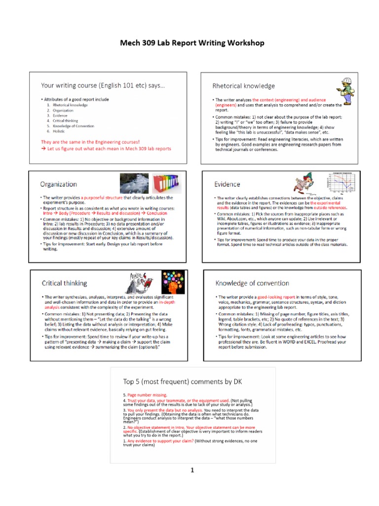 Mech 309 Lab Report Writing Workshop | PDF | Hardness | Steel