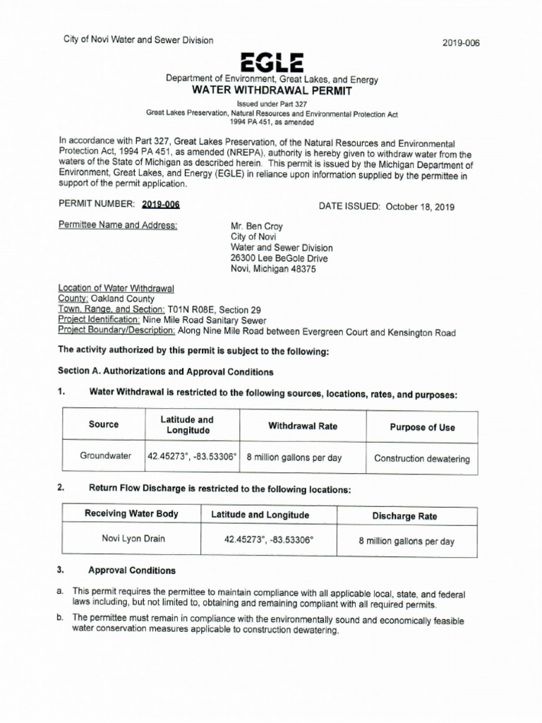 EGLE Permit | PDF