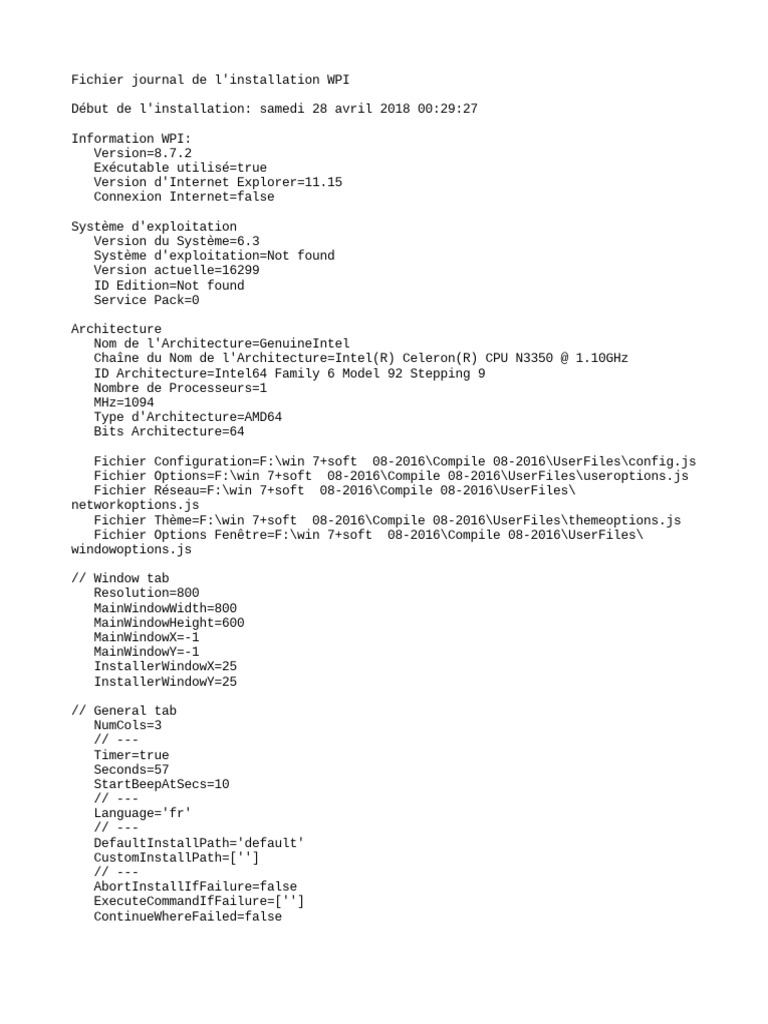 WPI Log | PDF | Ingénierie informatique | Gestion informatique