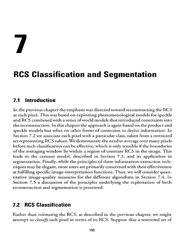 RCS Classification and Segmentation | PDF | Image Segmentation