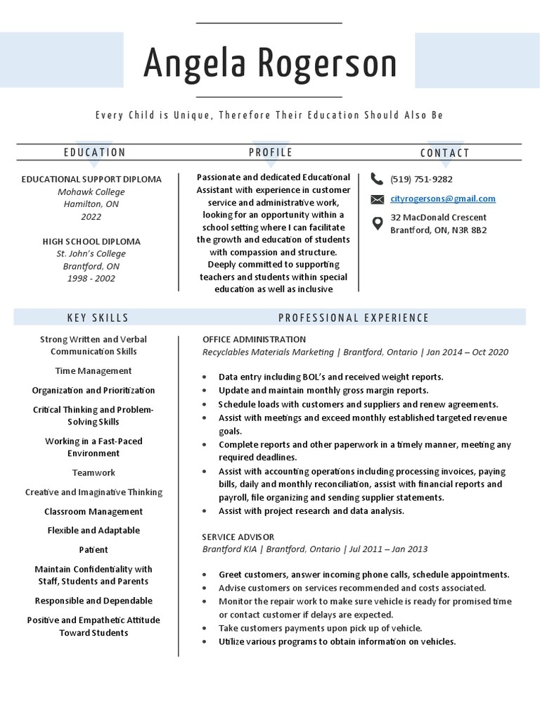 Angela Rogerson Resume | PDF | Special Education | Learning