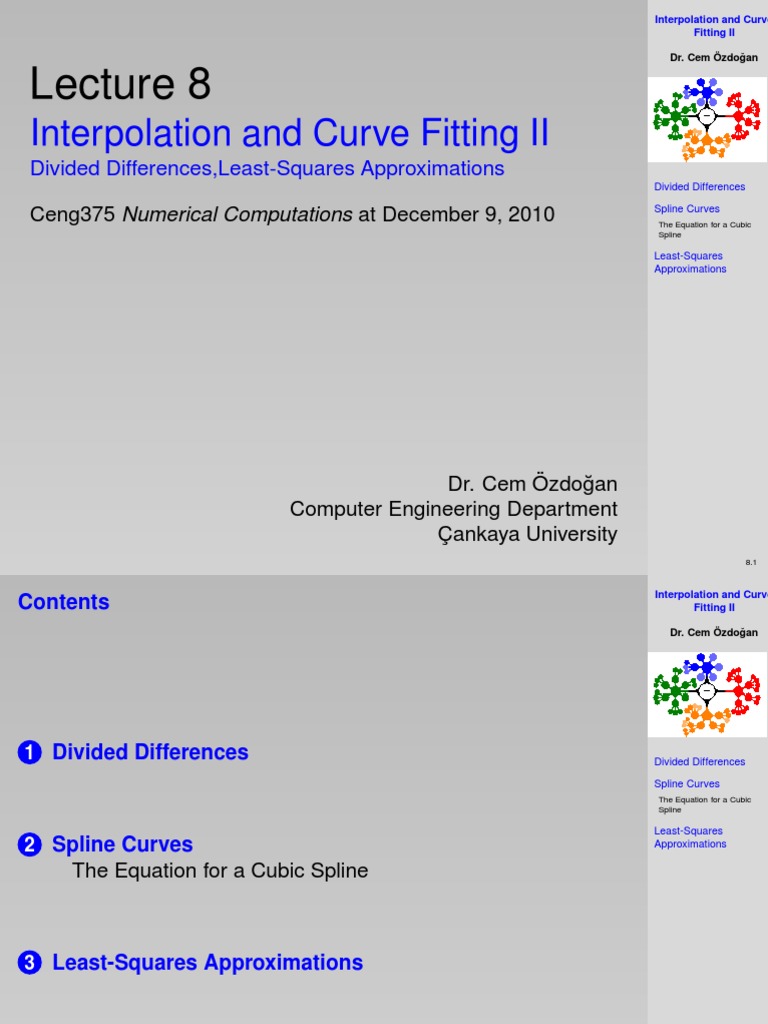 Interpolation and Curve Fitting II: Divided Differences, Least-Squares ...
