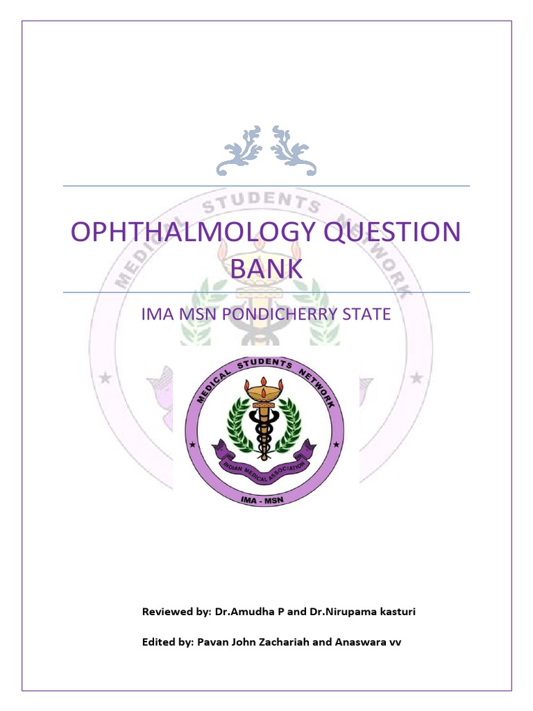 Ophthalmology Question Bank 2021 | PDF | Glaucoma | Cornea
