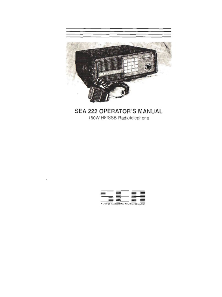 Sea 222 Operators Manual | PDF