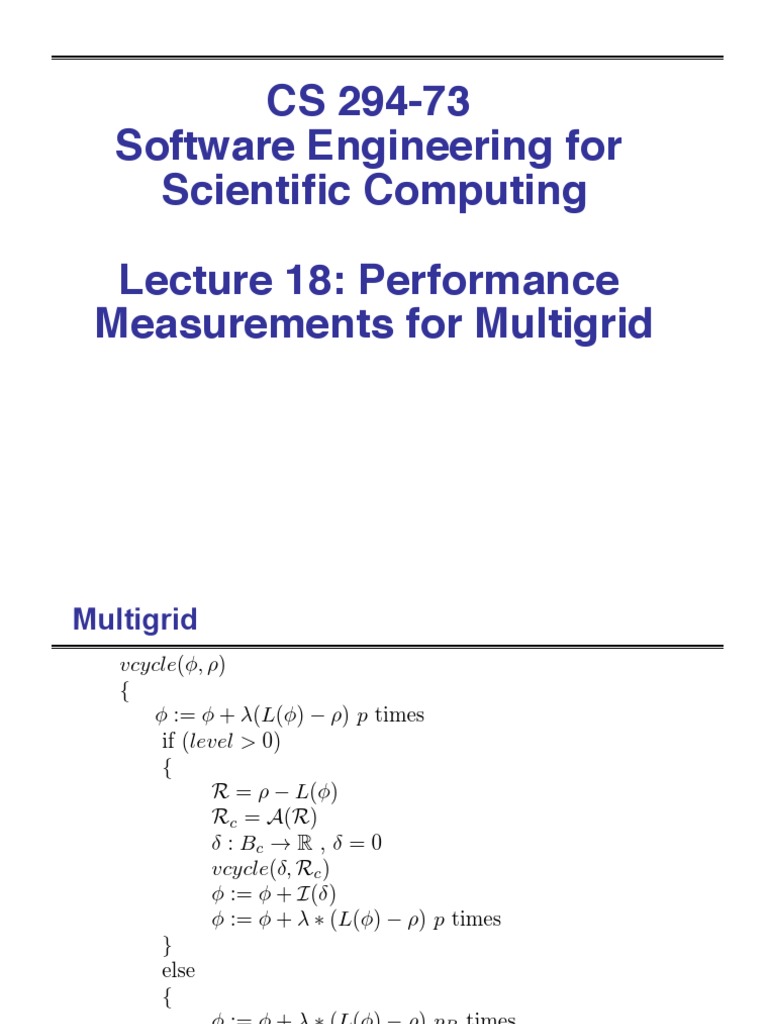 CS 294-73 Software Engineering For Scientific Computing Lecture 18: Performance Measurements For ...