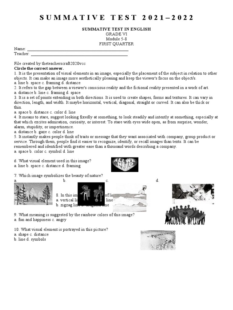 Summative Test in Filipino | PDF | Filtration | Cartoon