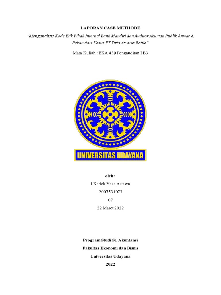 Laporan Case Method - I Kadek Yasa Astawa - 07 | PDF