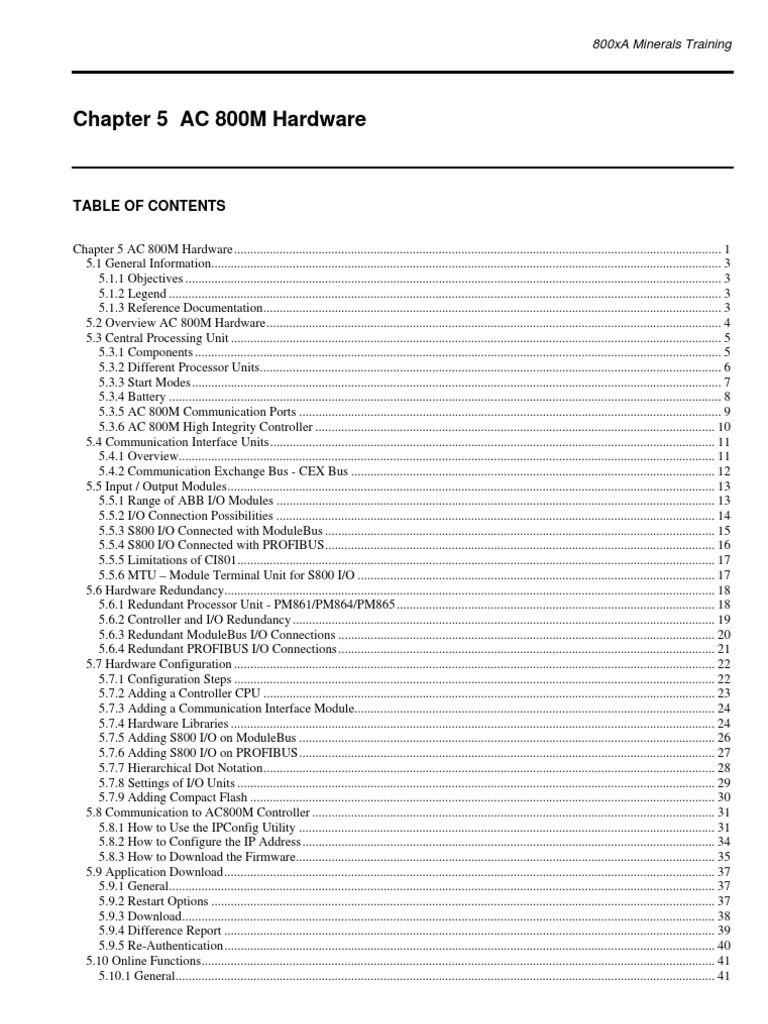 AC 800M Hardware Overview Guide | PDF | Input/Output | Central ...