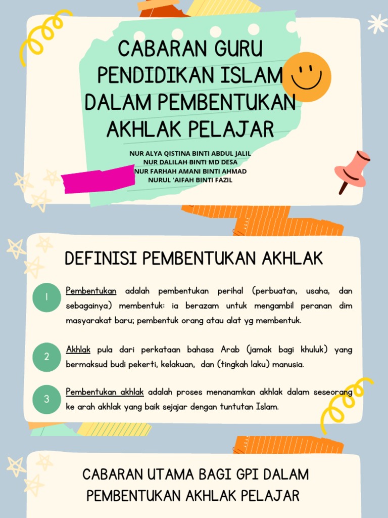 Cabaran Guru Pendidikan Islam Dalam Pembentukan Akhlak Pelajar | PDF