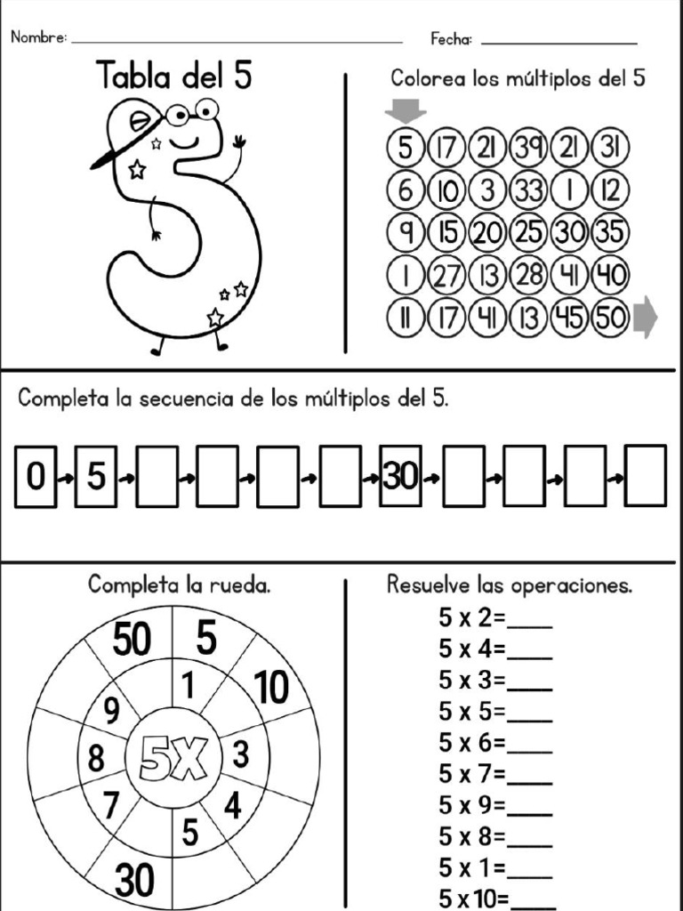 Tabla Del 5 | PDF