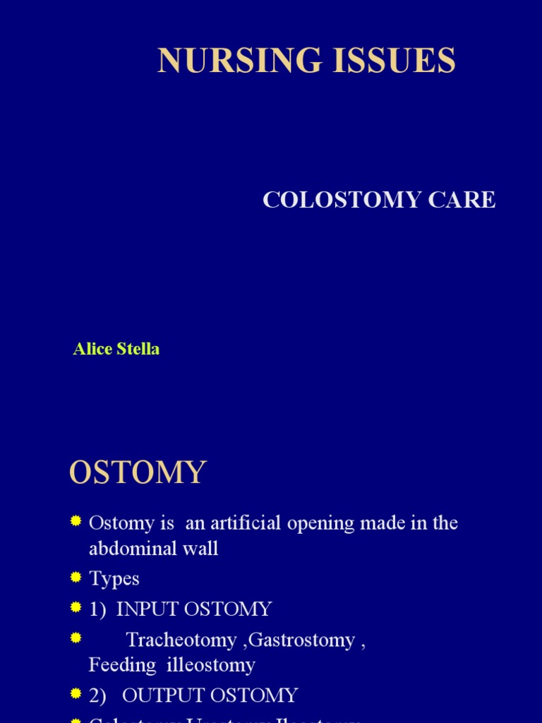 Nursing Issues: Colostomy Care | PDF | Constipation | Medicine
