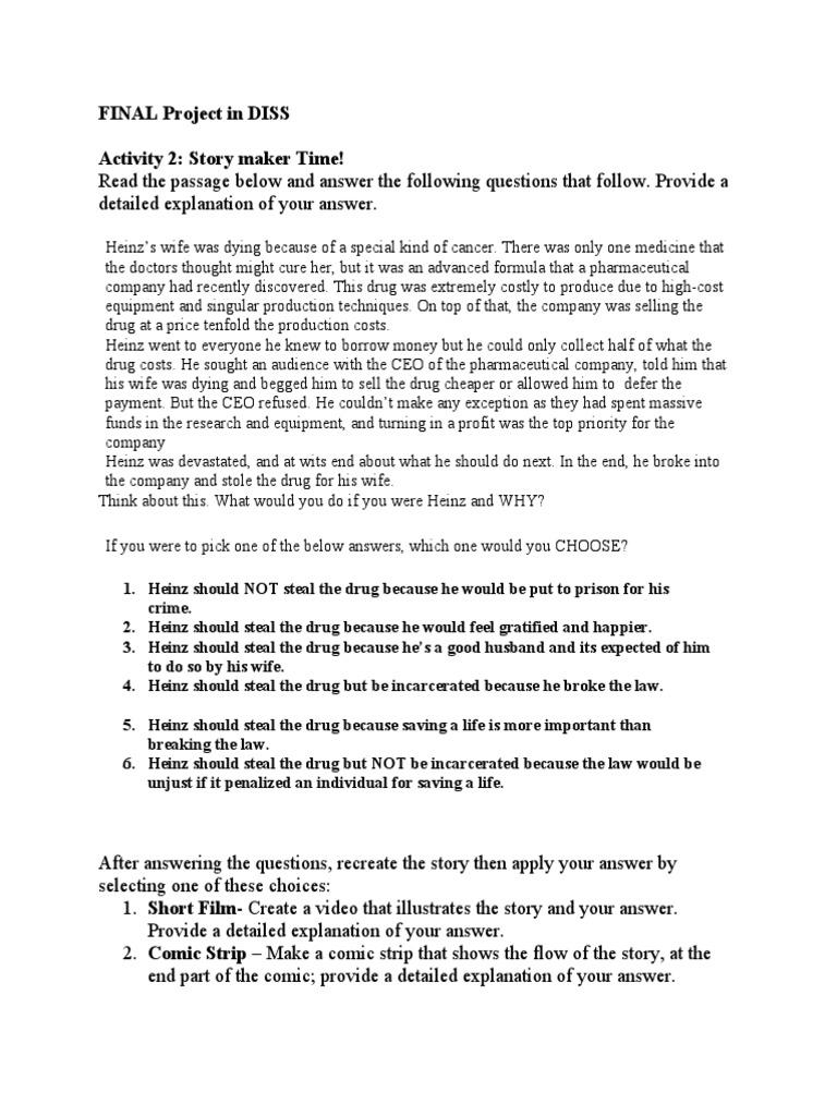 FINAL Project in DISS Activity 2: Story Maker Time! | PDF | Rights | Theft