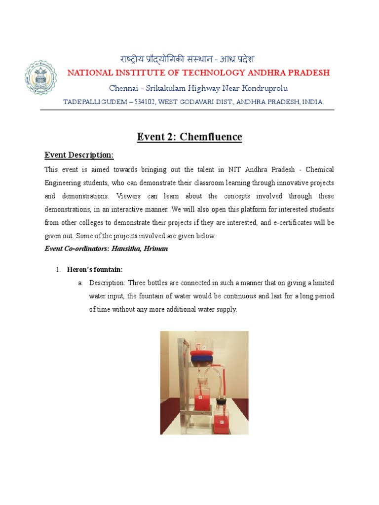 Chemfluence - A Chemical Engineering Project Expo. | PDF
