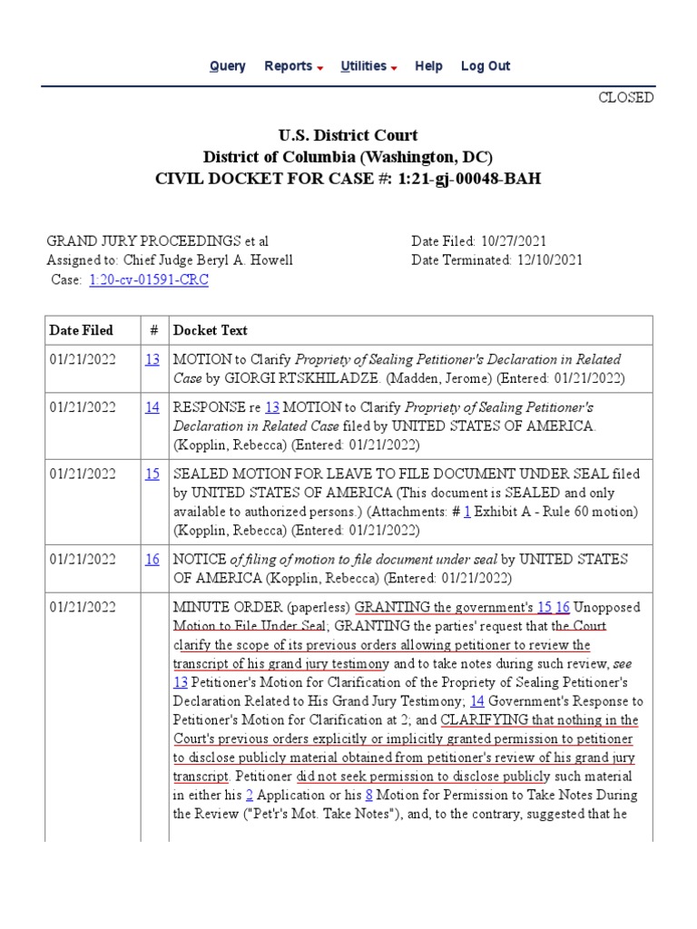 RTSKHILADZE V Mueller Grand Jury Transcripts Jan 2022 Grand Jury Matter ...