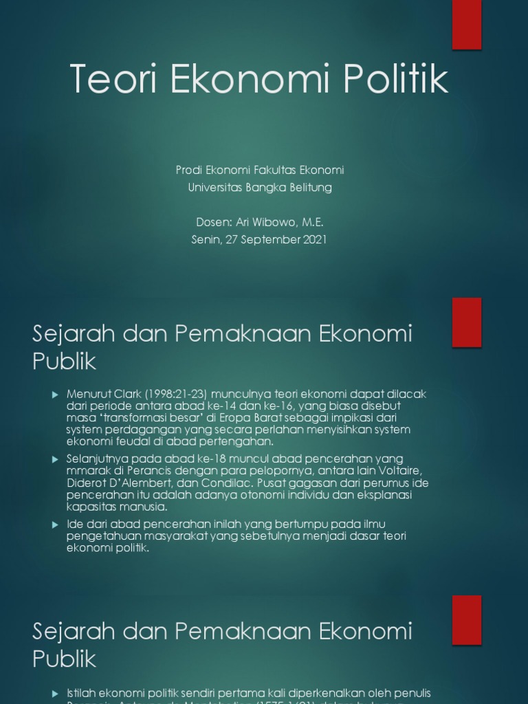 Teori Ekonomi Politik | PDF