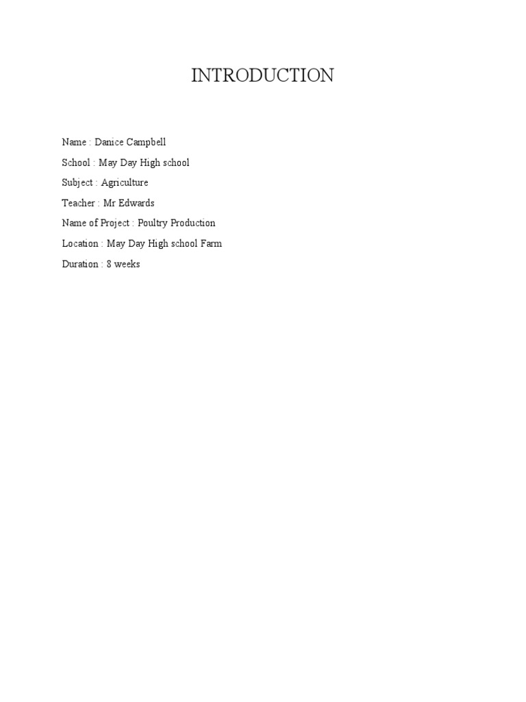 Agricultural Science SBA | PDF | Water | Poultry Farming