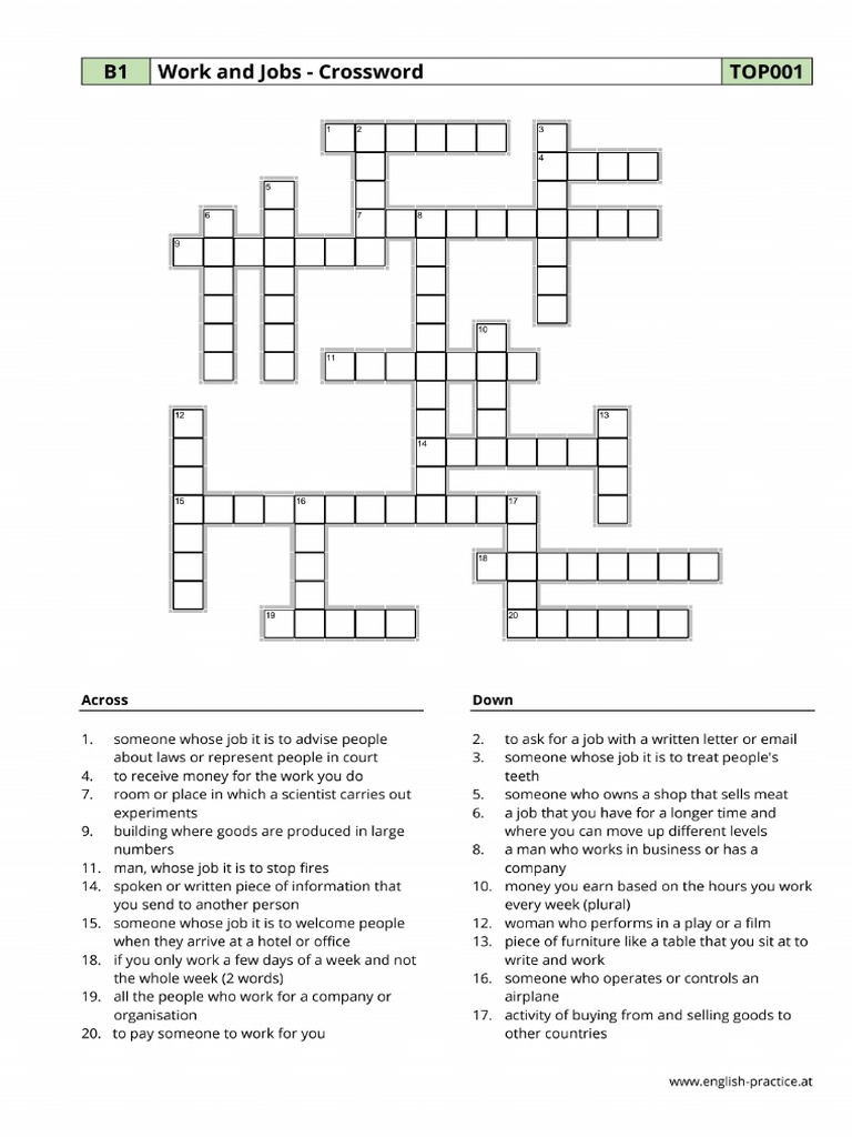 Crossword Puzzle by Topics | PDF