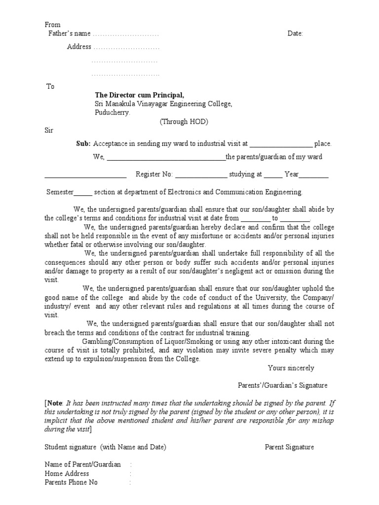 Undertaking Letter - IV General Format | PDF | Private Law | Government