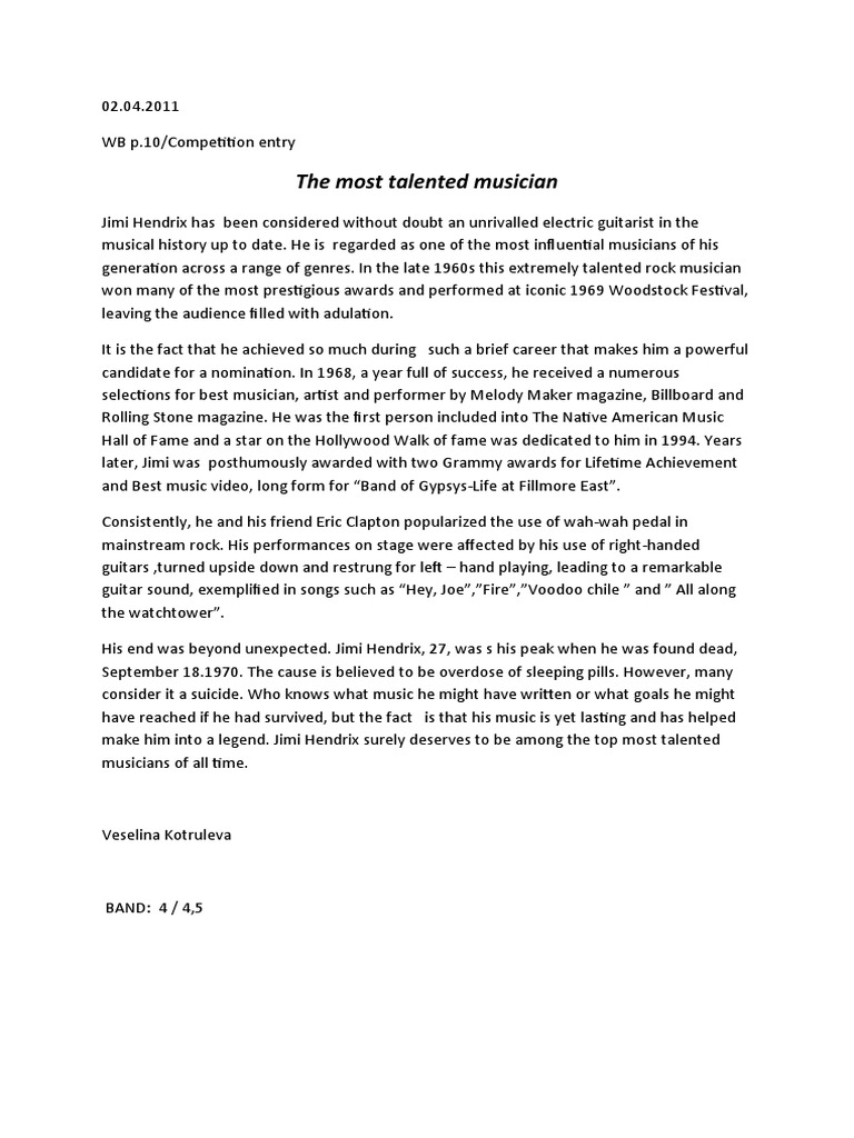 2011.04.02 - The Most Talented Musician | PDF