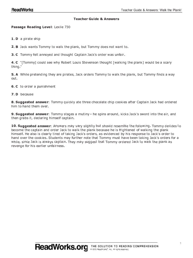 6th Grade Packet Answer Key | PDF