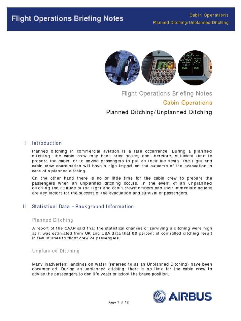 Cabin Operations Planned Ditching - Unplanned Ditching | PDF | Flight ...