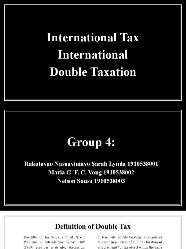 The International Double Taxation | PDF | Taxes | Double Taxation