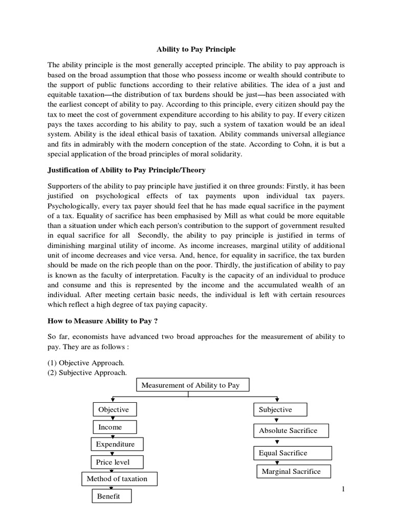 Ability To Pay Principle | PDF | Taxes | Income