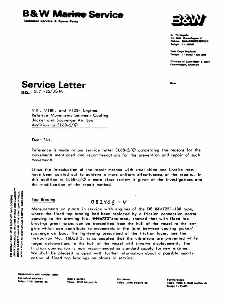 Service Letter | PDF | Machines | Mechanical Engineering