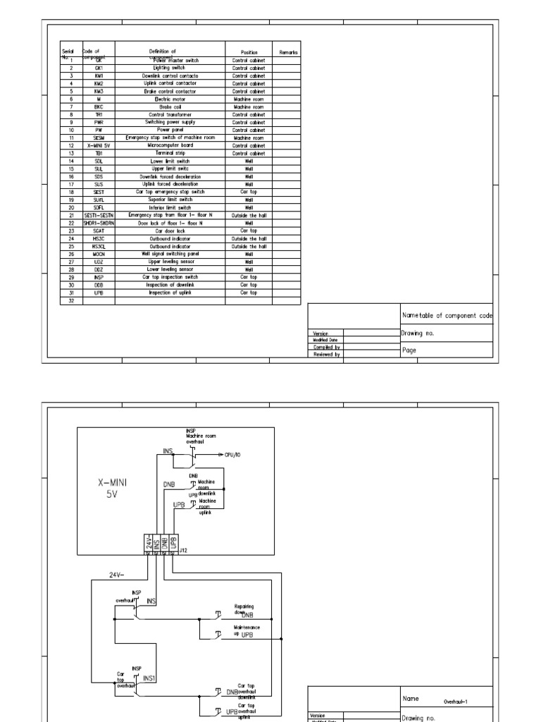 Dumbwaiter Wiring and CAD Diagrams | PDF