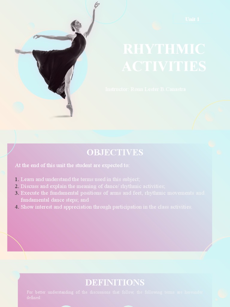 UNIT 1 - Rhythmic-Activities | PDF | Rhythm | Dances