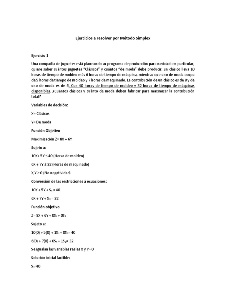 Metodo Simplex Maximizacion.. | PDF | Algoritmos y Estructuras de Datos | Matemáticas
