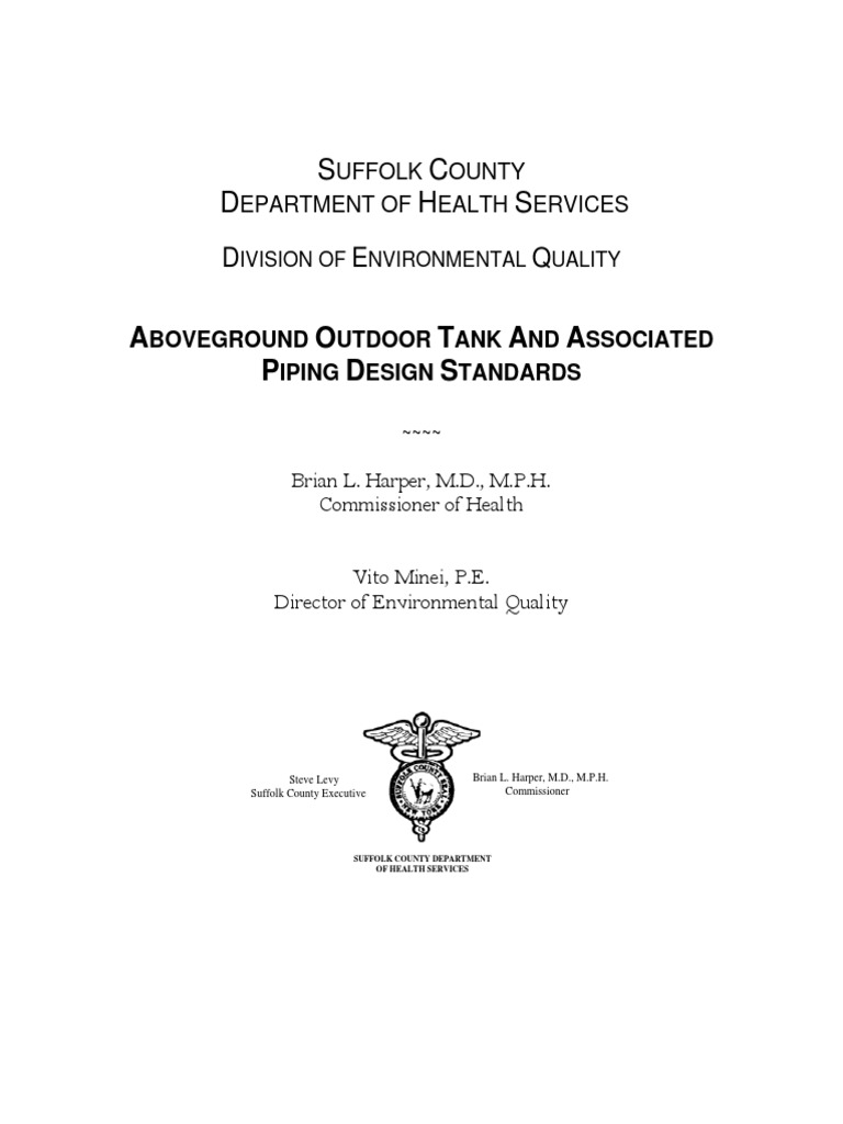 Aboveground Tanks (Outdoors) - Guidelines | PDF | Pipe (Fluid ...