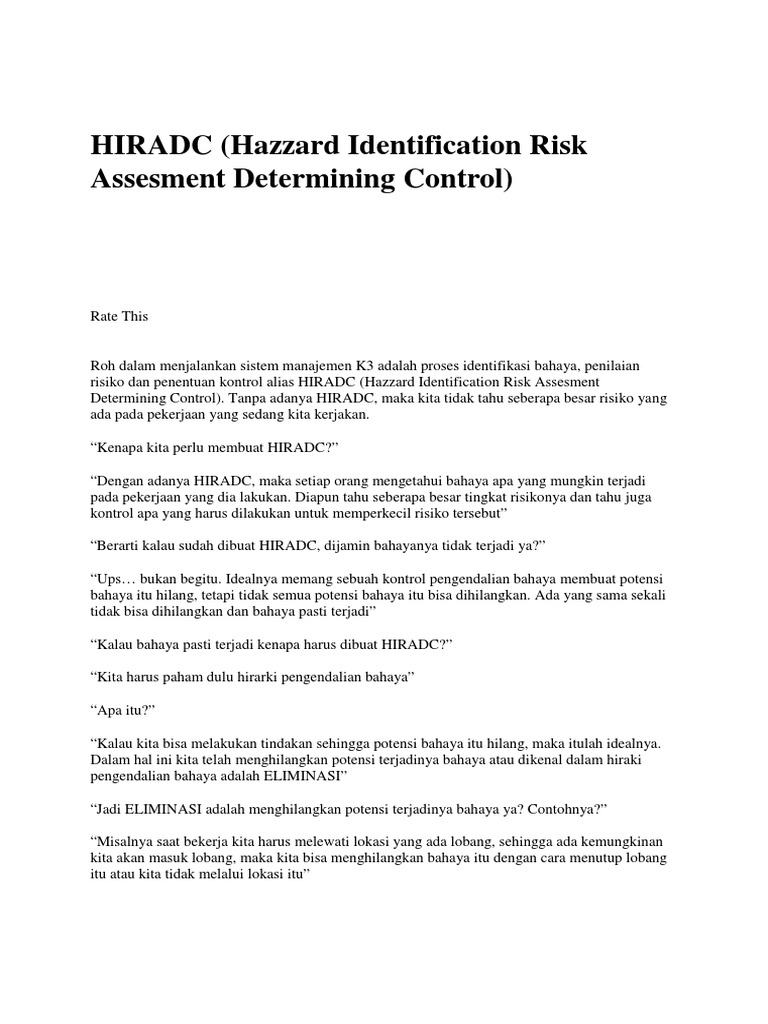 Prosedure HIRADC | PDF