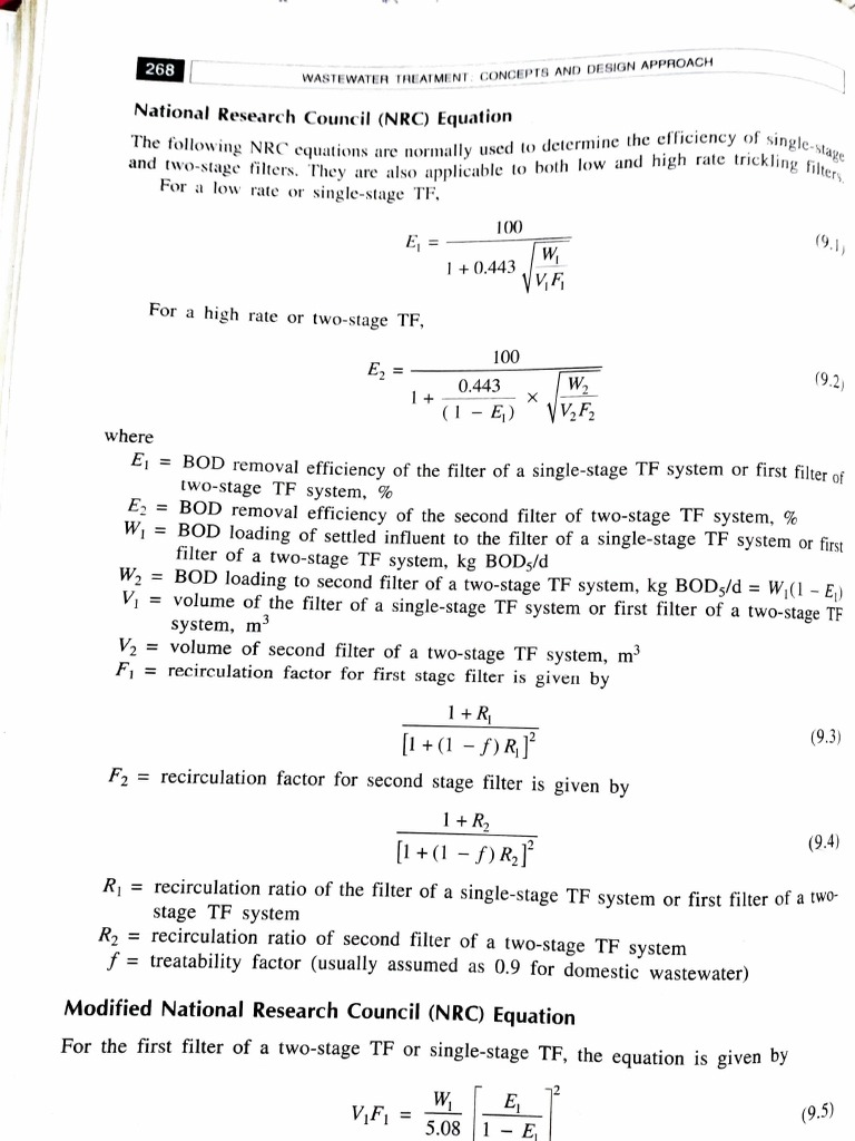Trickling Filter Equations | Download Free PDF | Sewage Treatment ...