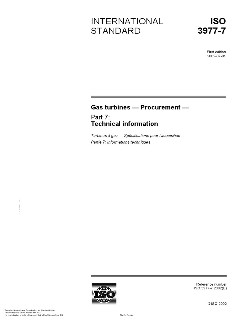 ISO-3977-7-2002 (Gas Turbines Procurement) | PDF | International ...