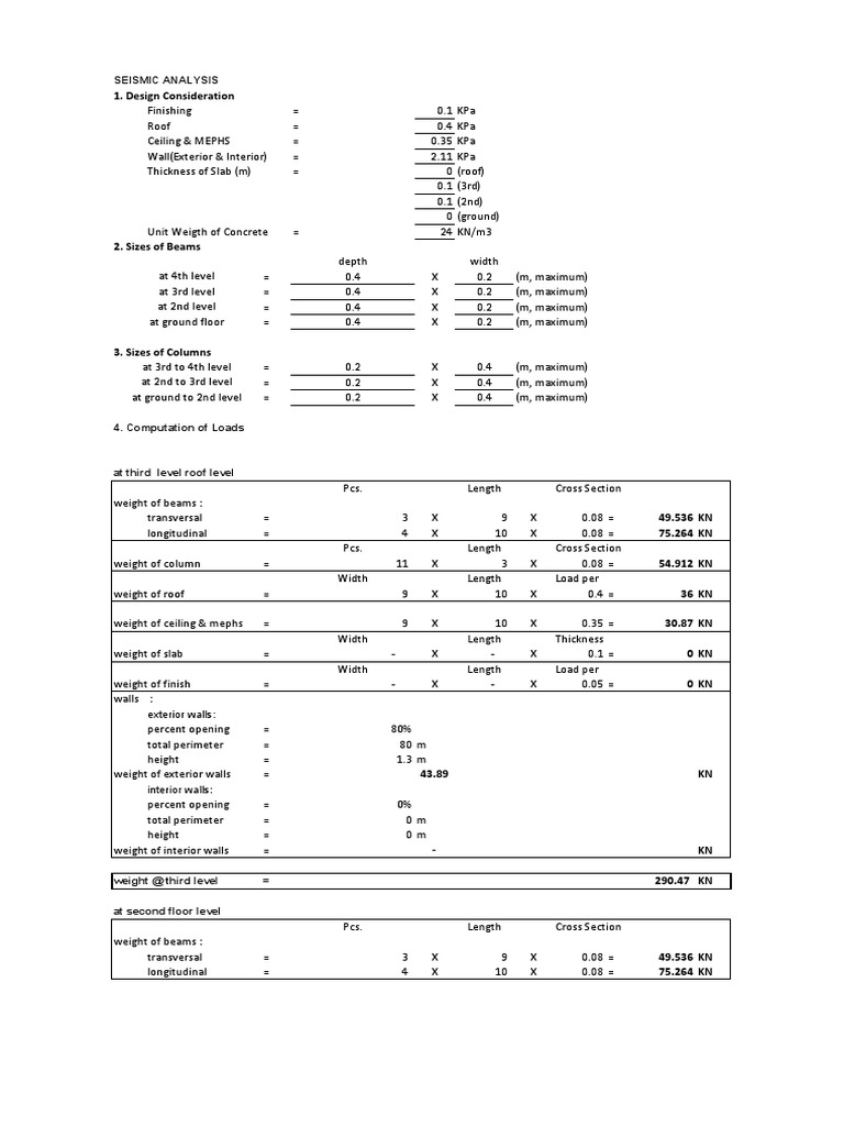 Design Consideration: Seismic Analysis | PDF | Column | Beam (Structure)