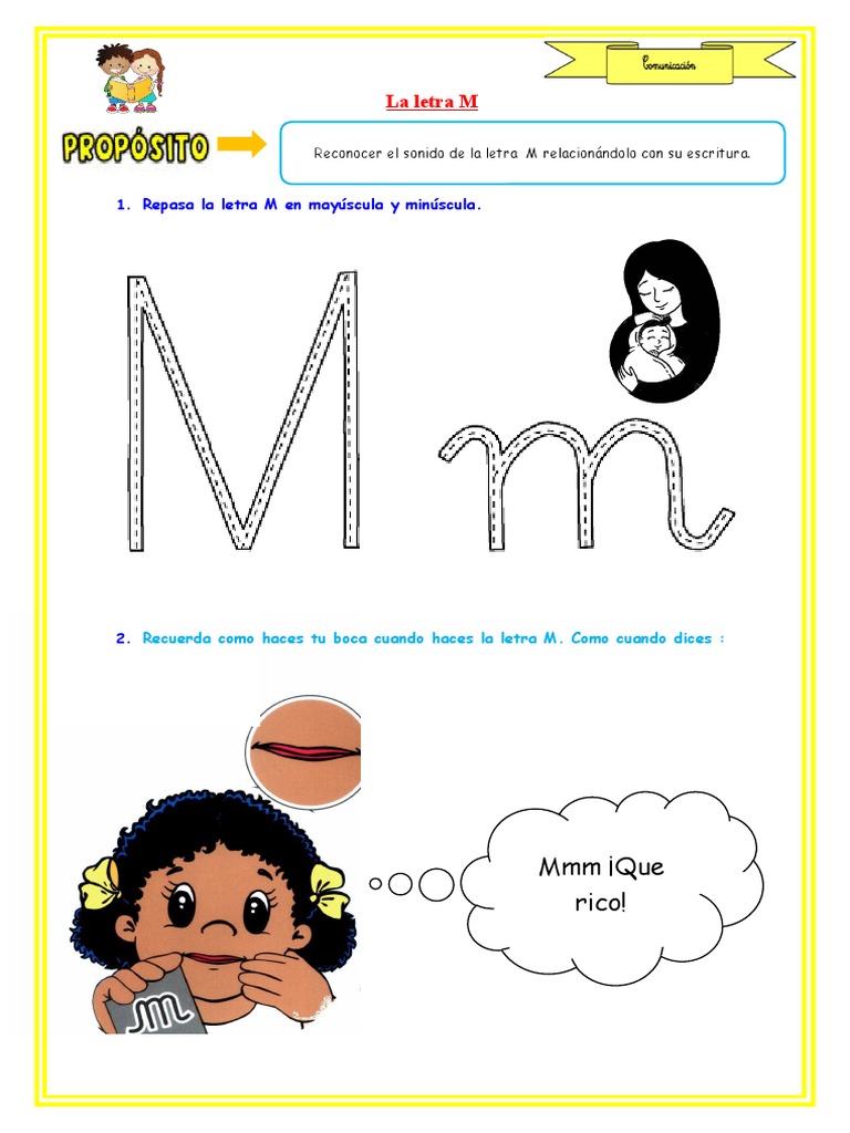 Actividades de escritura y sonido con M | PDF | Artes del Lenguaje y ...
