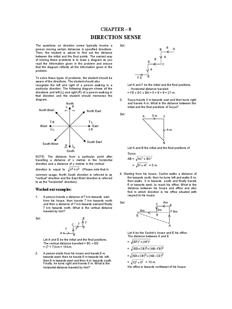 Direction Sense Test | PDF | Spacetime | Geometry