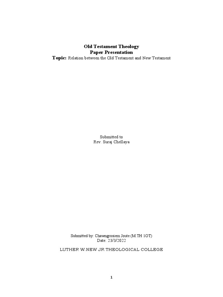 Old and New Testament Relations Explained | PDF | New Testament | Jesus