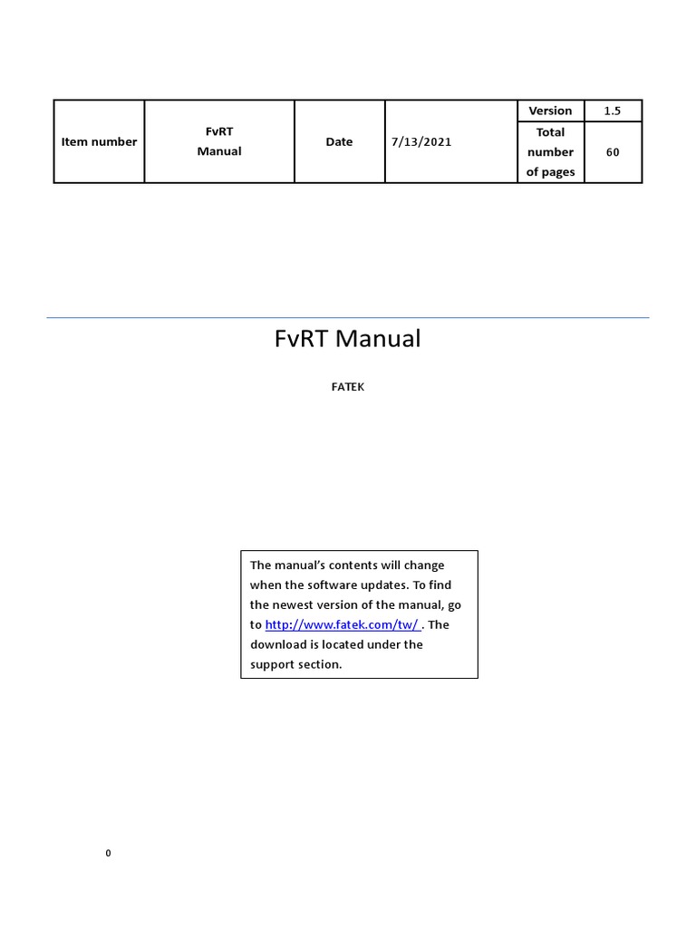 FVRT User Manual V1.5 en | PDF | Computer File | Booting