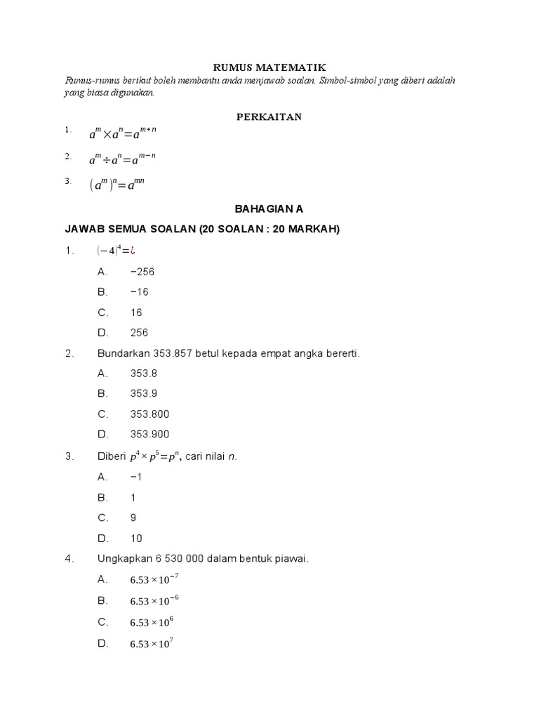 Rumus Matematik | PDF