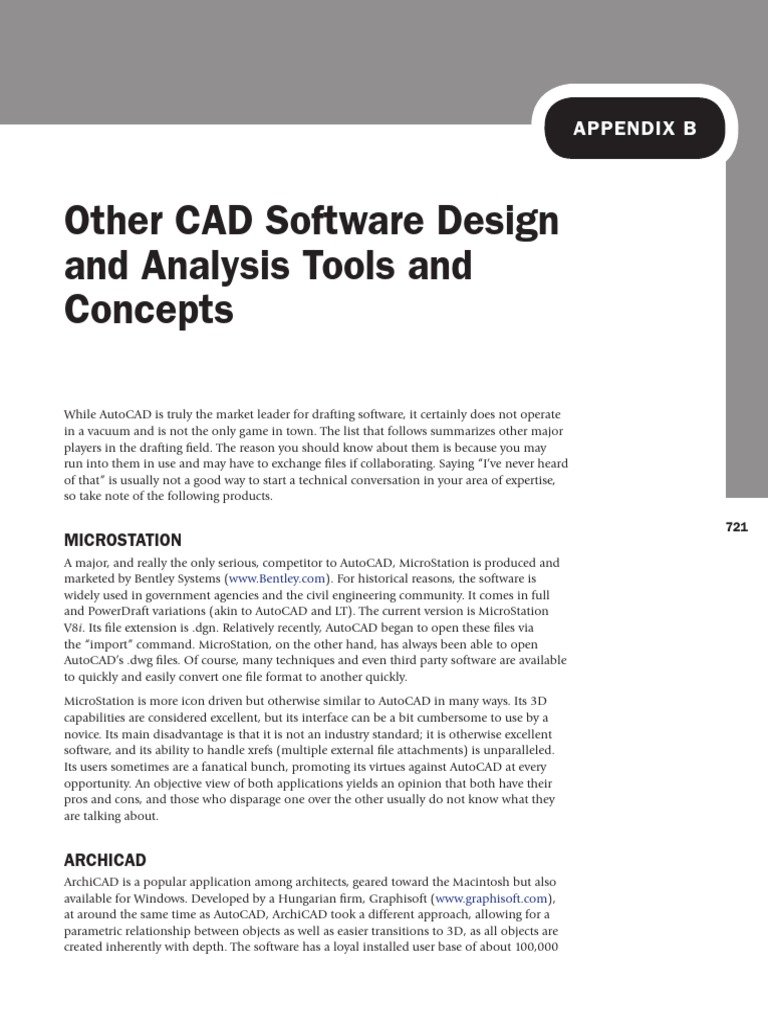 Other CAD Software Design and Analysis Tools and Concepts: Appendix B ...