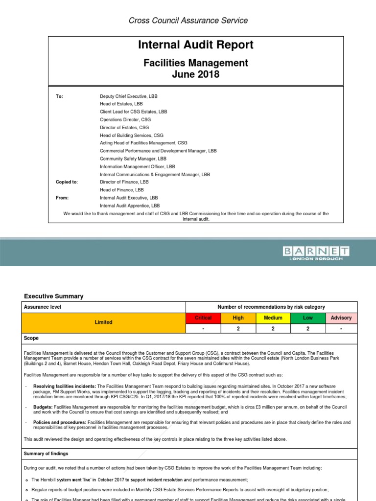 Assessing The Effectiveness Of Facilities Management Controls And