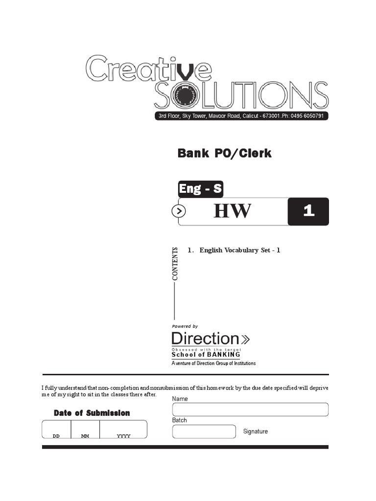 English Vocabulary Set 1 | PDF