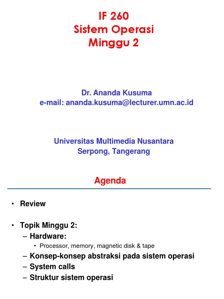 Materi IF260 M02 Konsep Konsep Dasar SistemOperasi | PDF